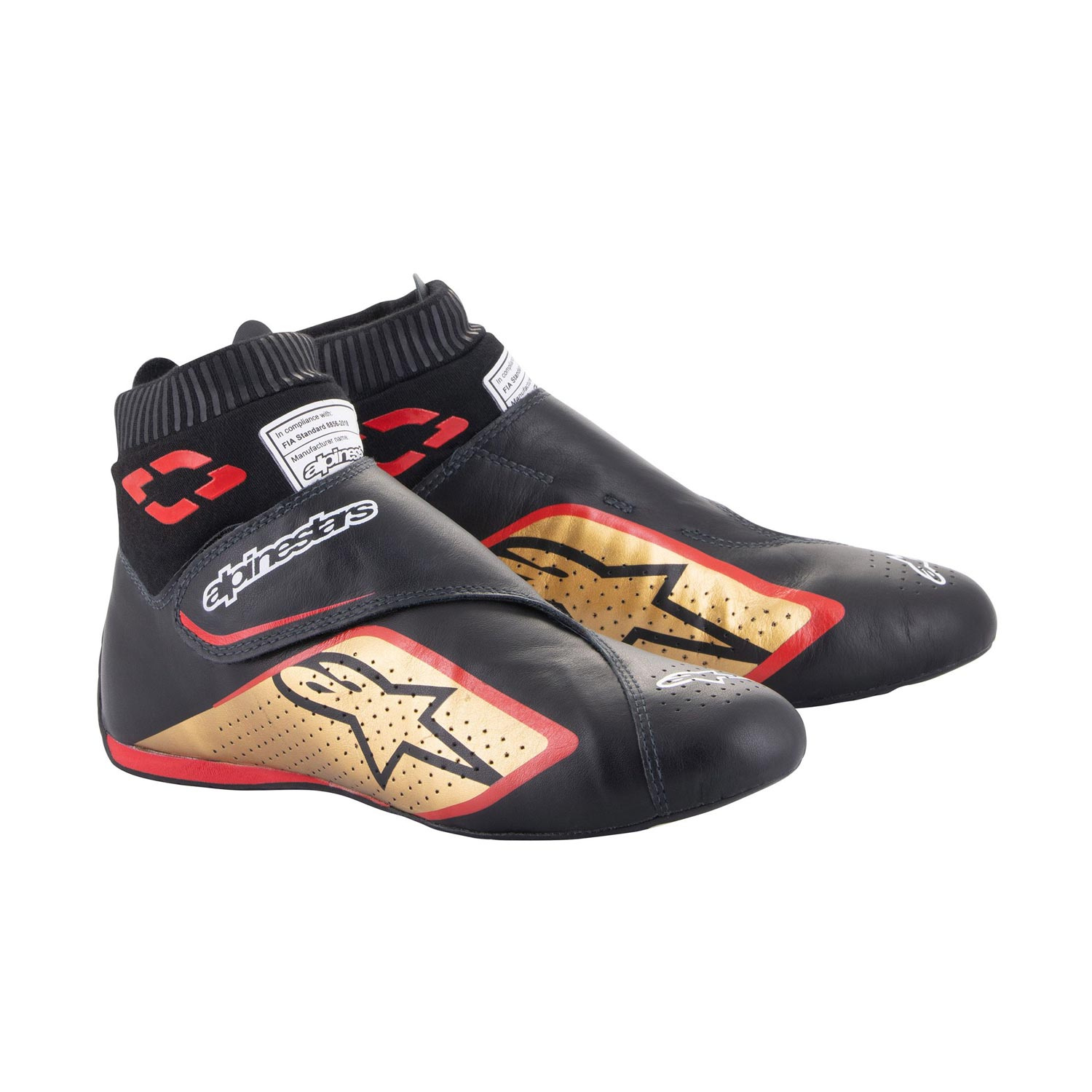Alpinestars SUPERMONO V2 Race Shoes Black/Gold (FIA) Gold || Black ...