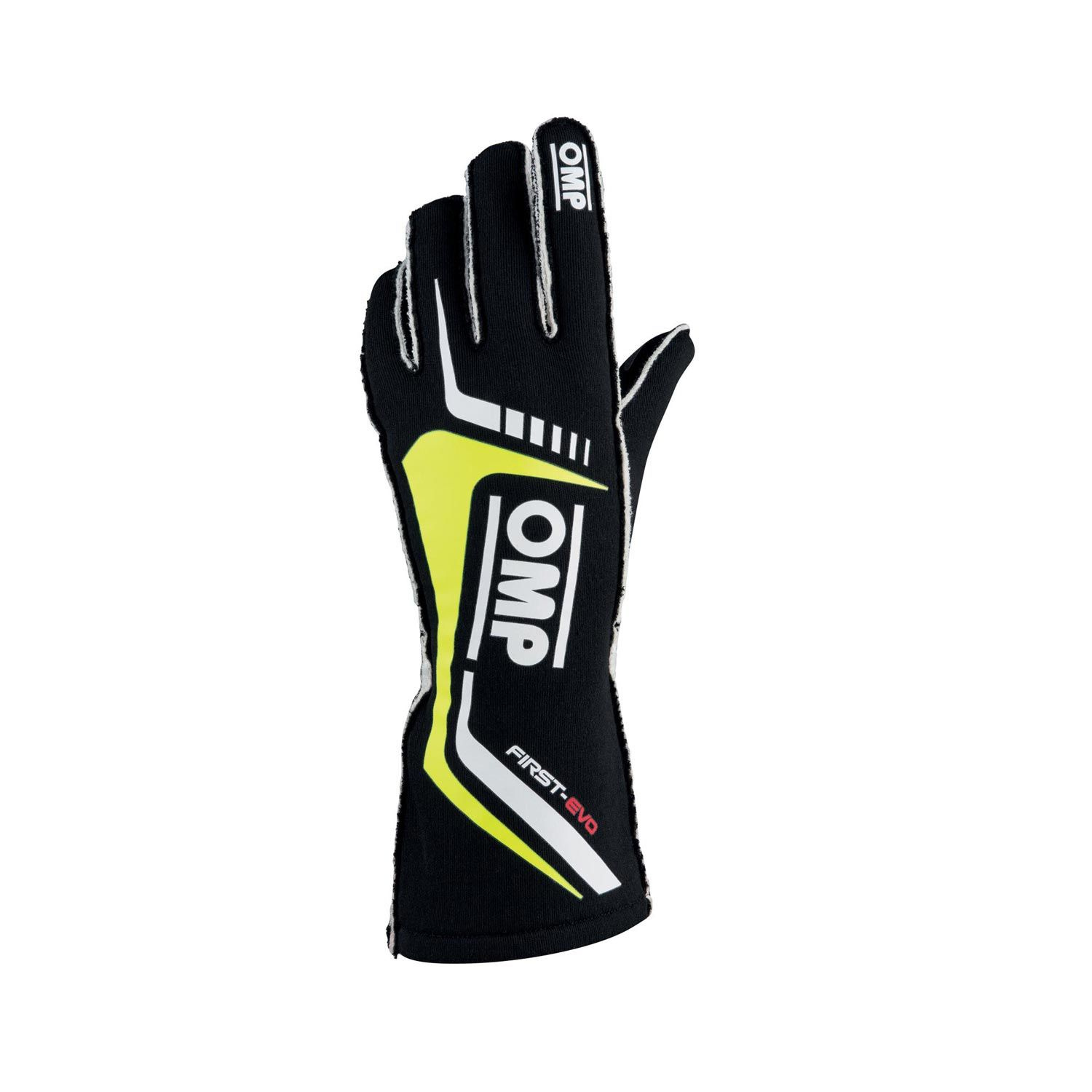OMP FIRST-EVO MY20 Racing Gloves Black/Yellow (FIA) | Gloves \ with FIA ...