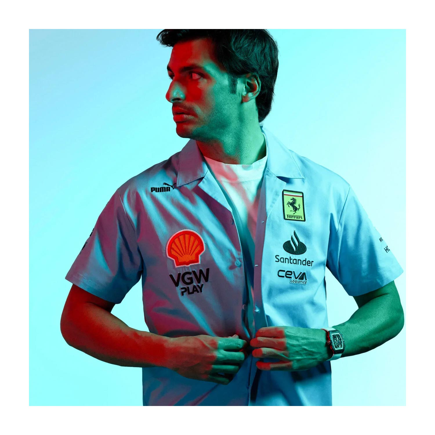 2024 Ferrari F1 Miami GP Dress Shirt | Team Shirts \ Men's ...