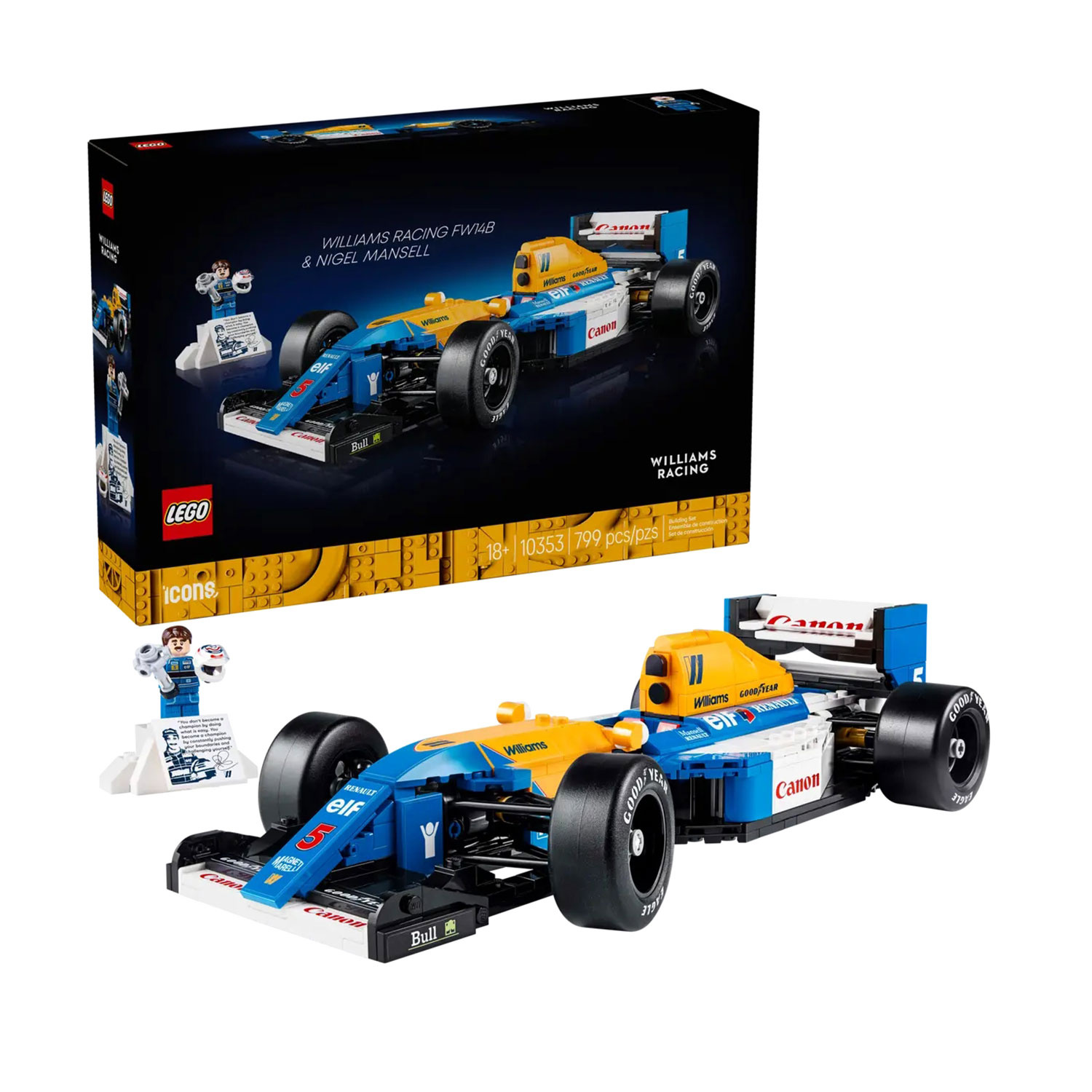 LEGO ICONS Williams Racing FW14B & Nigel Mansell Model Car | Model Cars ...